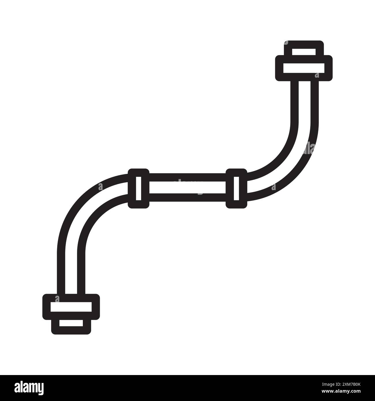 Water pipes icon Black line art vector in black and white outline set collection sign Stock ...