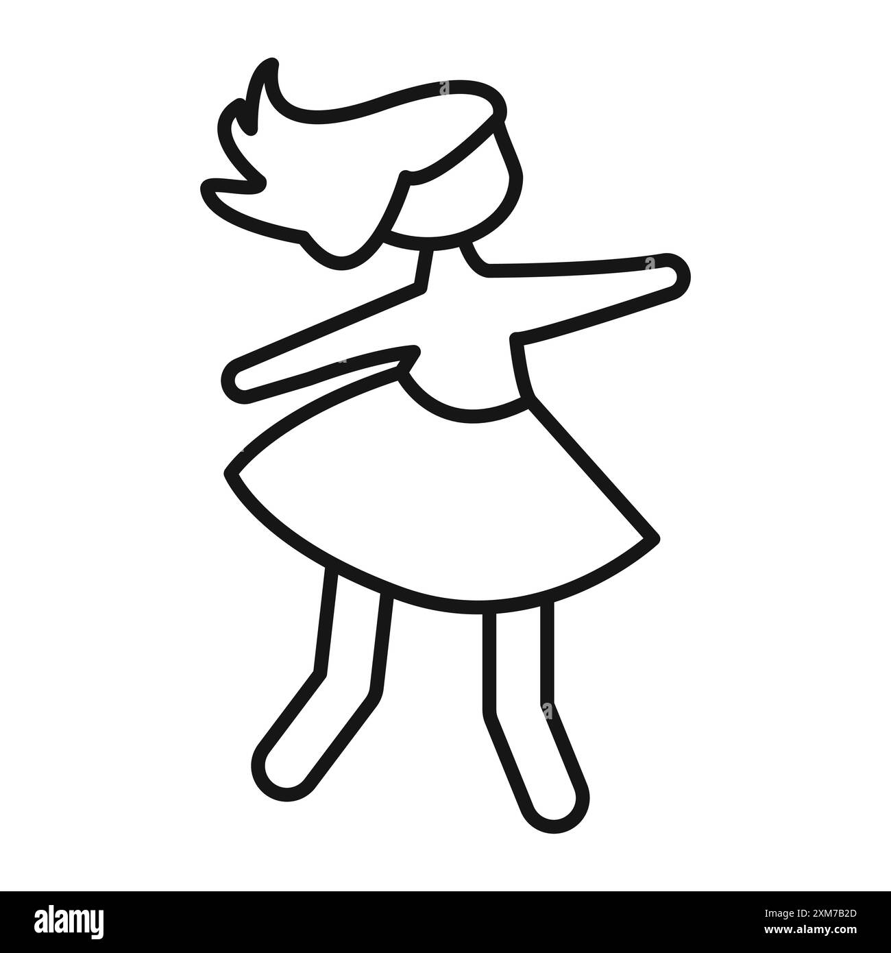 woman dancing icon Black line art vector in black and white outline set collection sign Stock ...