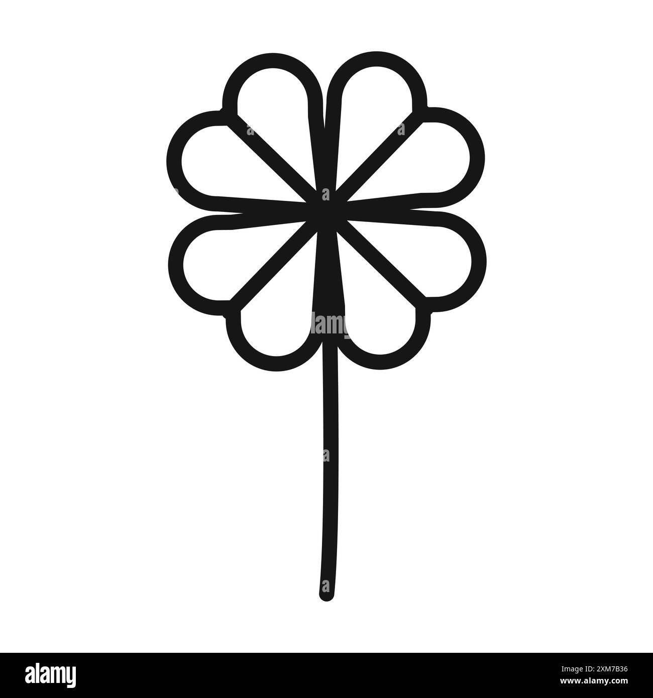 Saint patrick Leaf clover icon Black line art vector in black and white ...