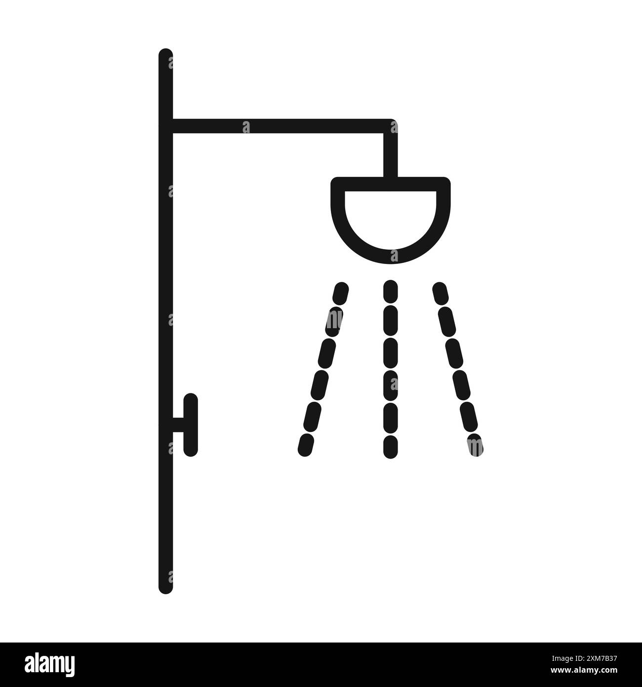 Shower icon Black line art vector in black and white outline set ...