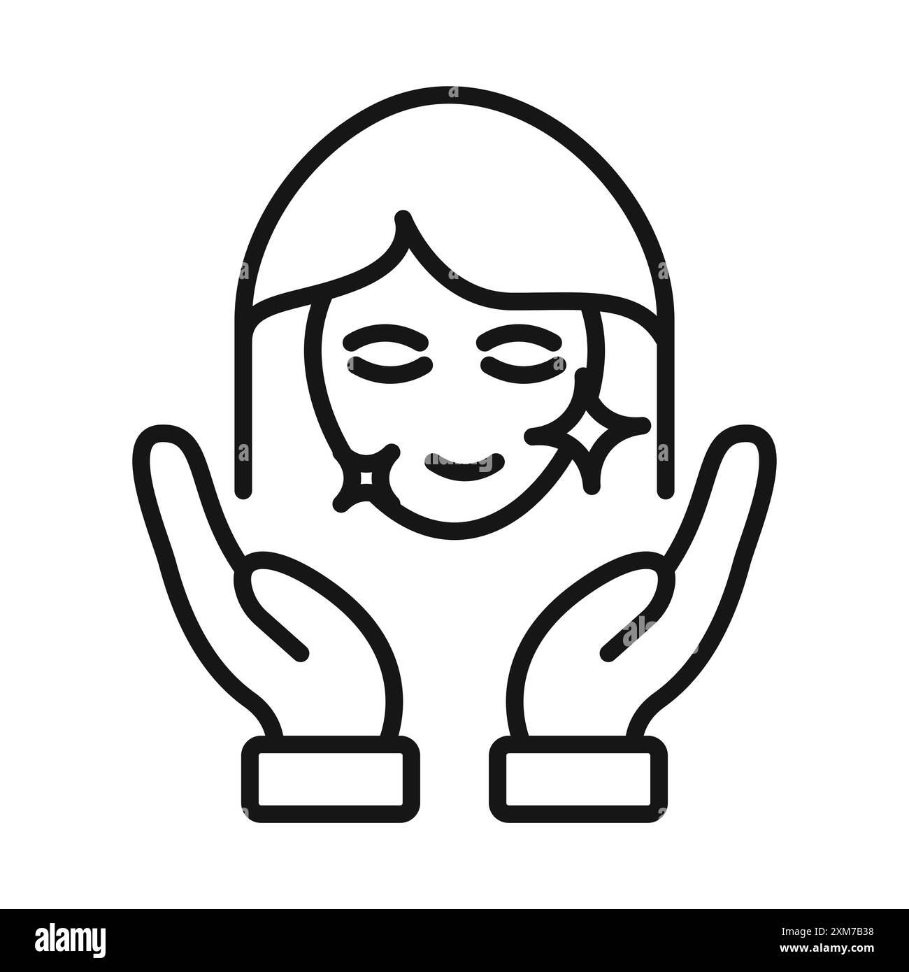 Skin care icon Black line art vector in black and white outline set collection sign Stock Vector ...