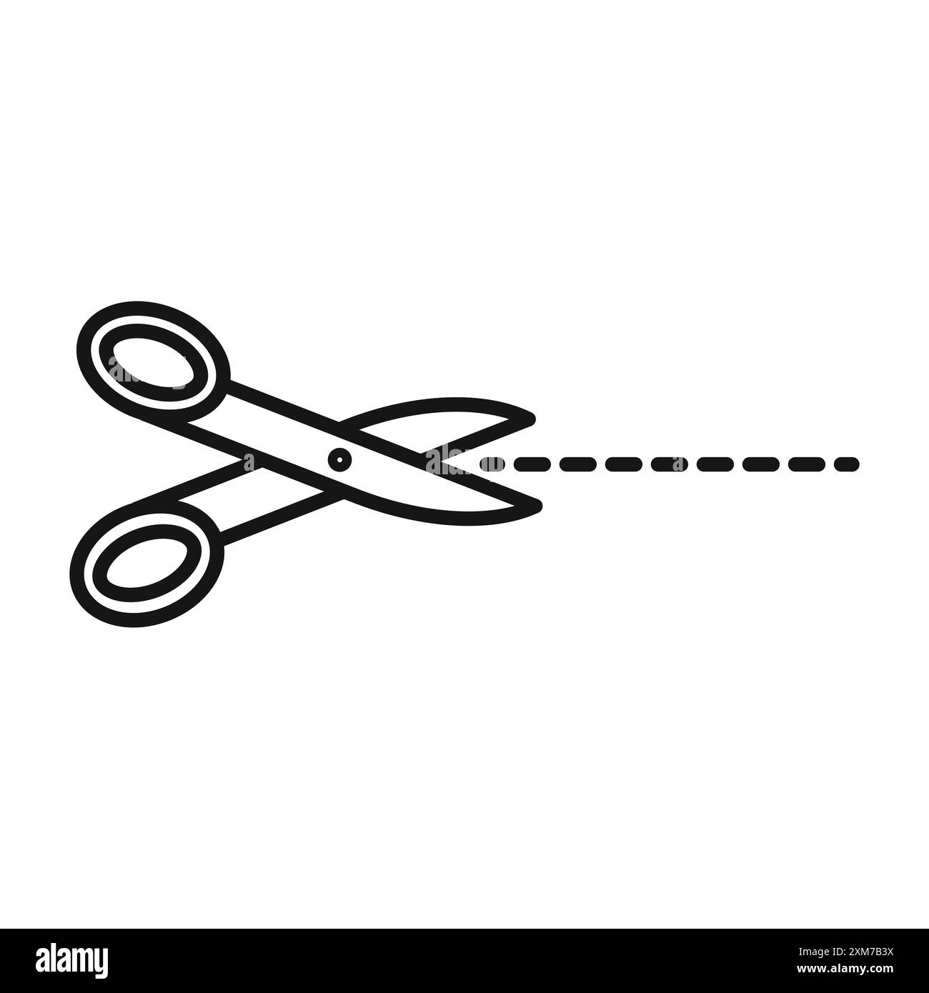 Scissors trim cut icon Black line art vector in black and white outline ...