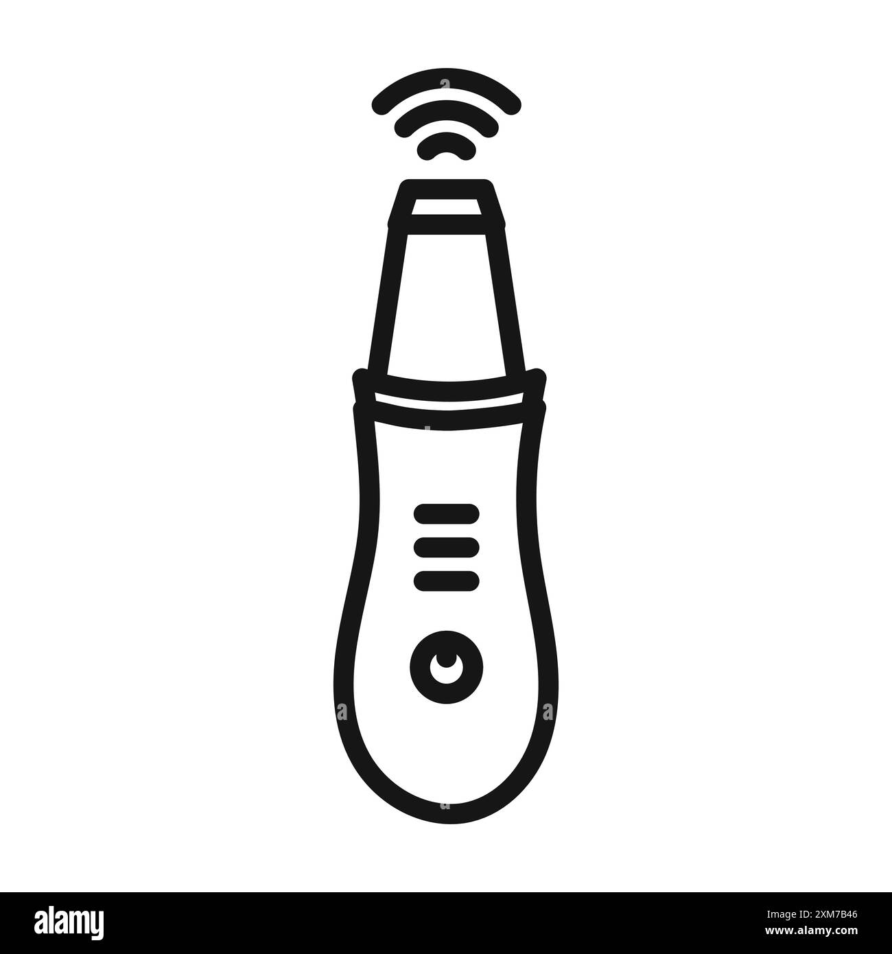 Ultrasonic face skin scrubber icon Black line art vector in black and ...
