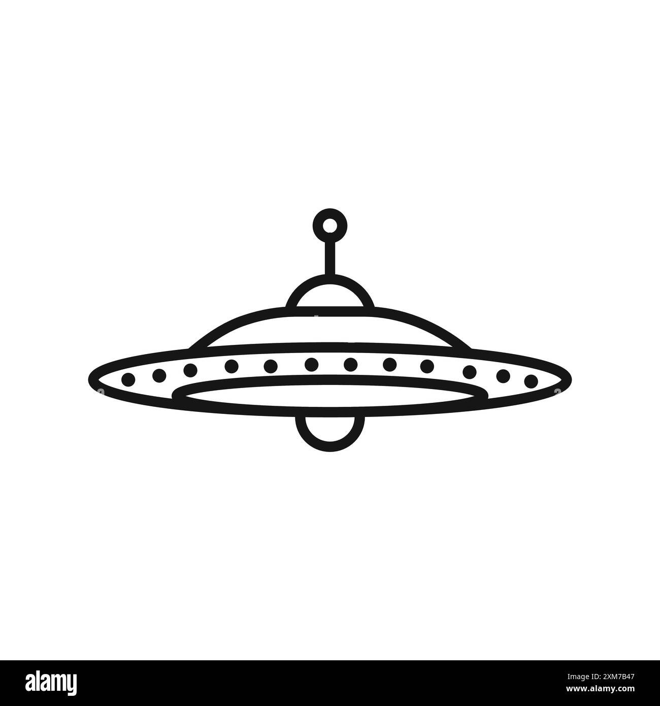 ufo flying icon Black line art vector in black and white outline set ...