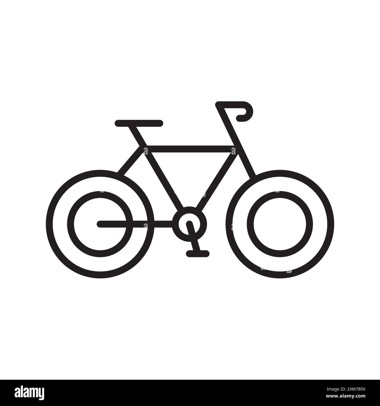 Road Bike Bicycle Icon Black line art vector in black and white outline ...