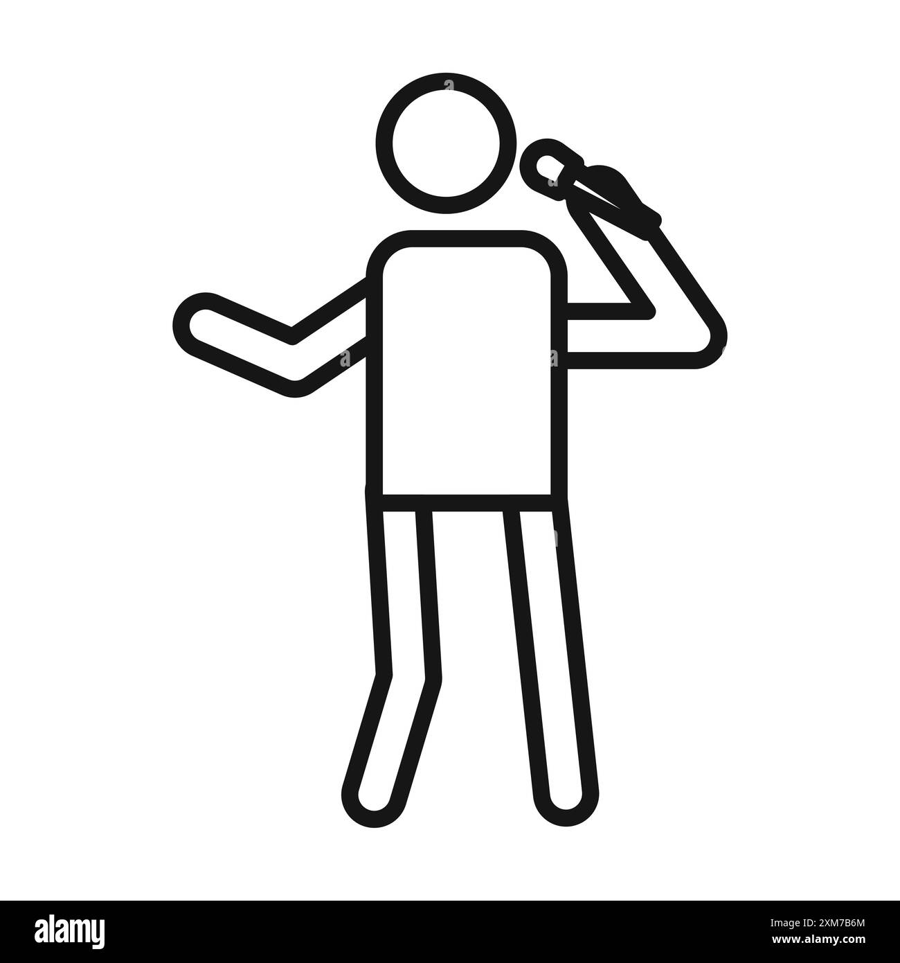 Illustration woman singing microphone Black and White Stock Photos ...