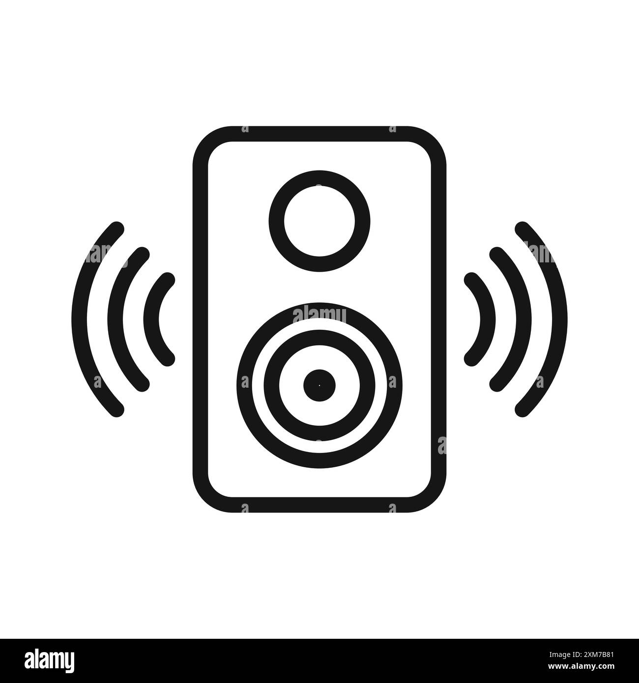 Speaker icon Black line art vector in black and white outline set ...