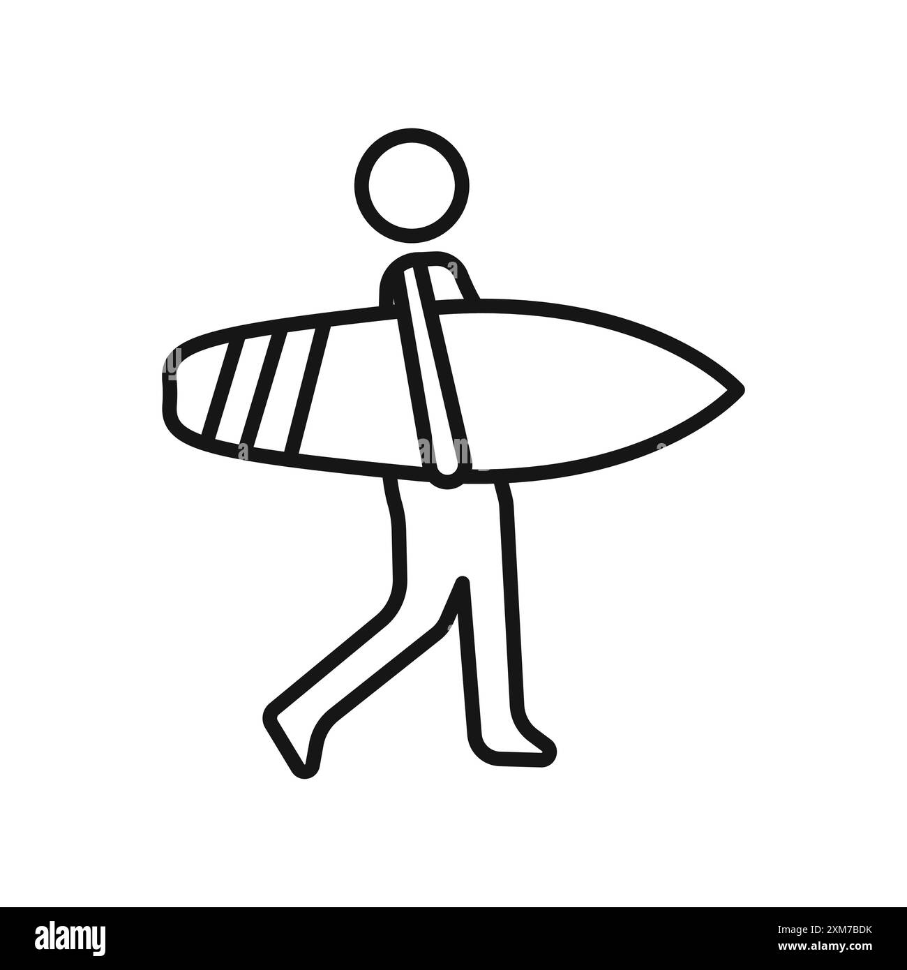 surfing icon Black line art vector in black and white outline set ...