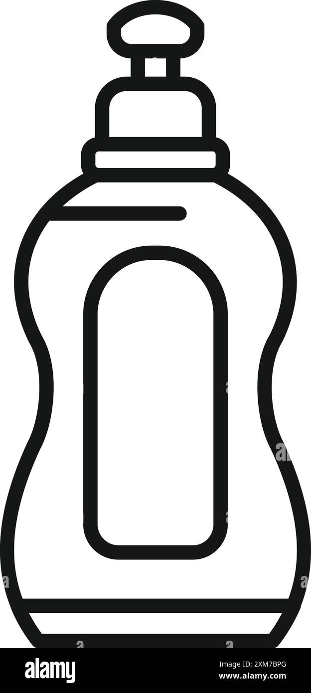 Line drawing of a plastic bottle with a dispenser pump containing ...