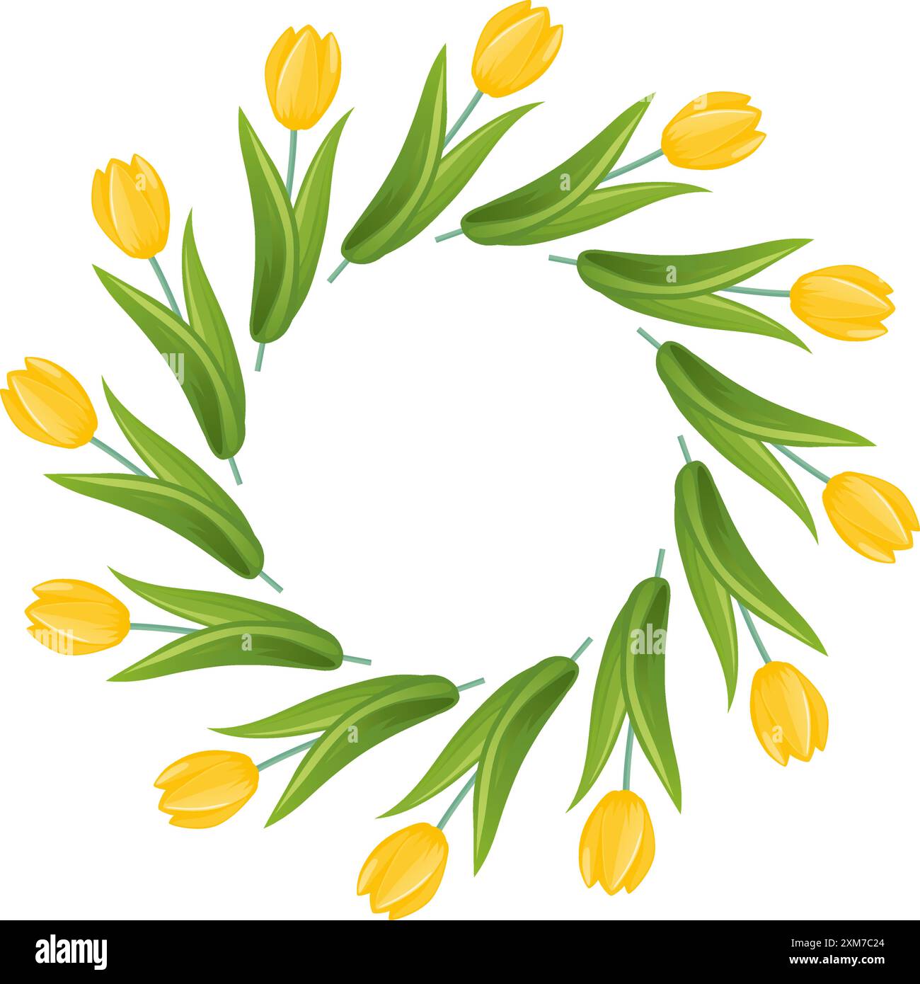 Yellow tulips in circle Stock Vector Images - Alamy