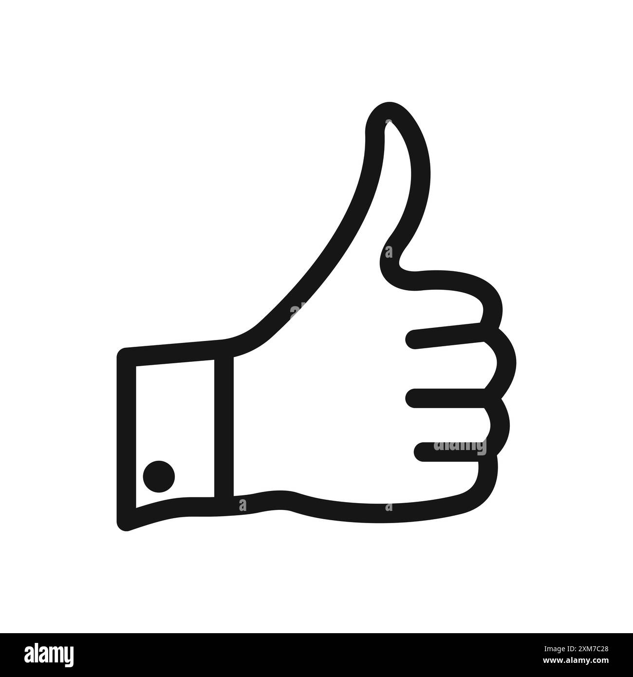 Thumbs Up icon Black line art vector in black and white outline set ...
