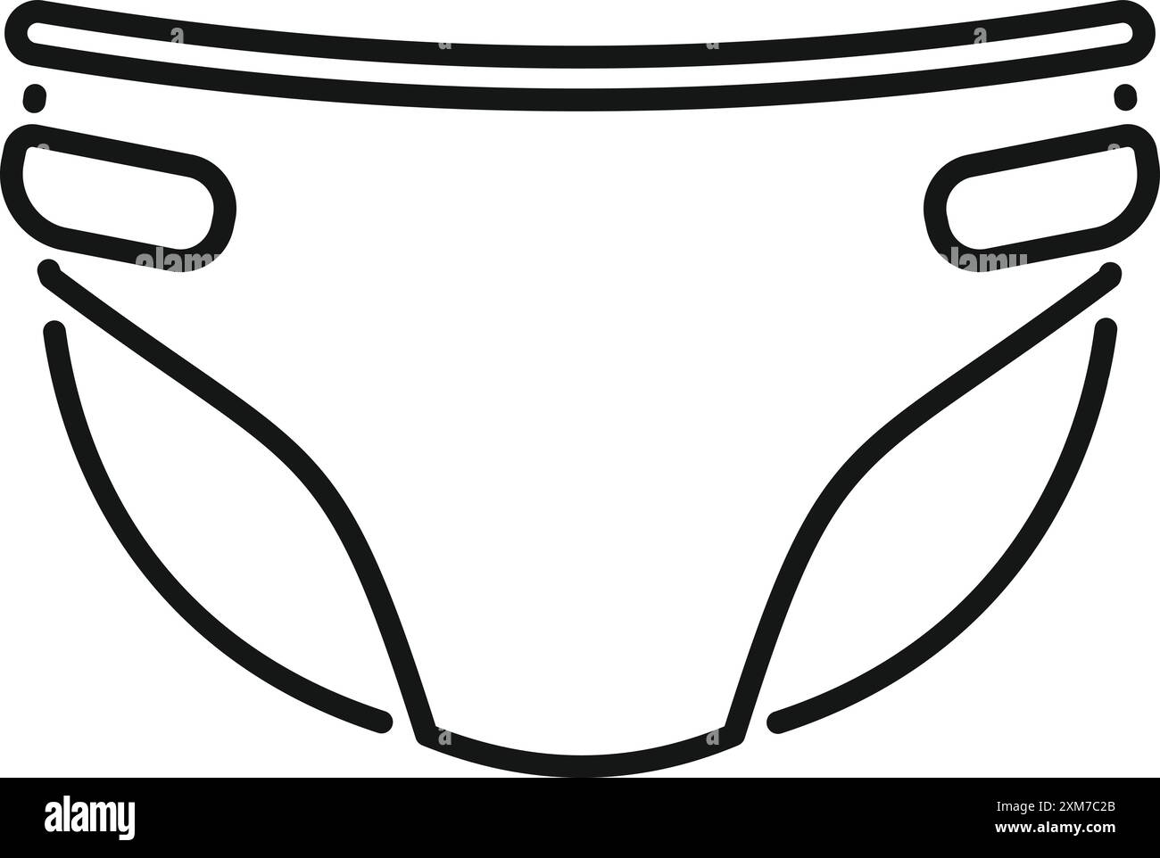 Simple line drawing of a diaper, often used for baby products or ...