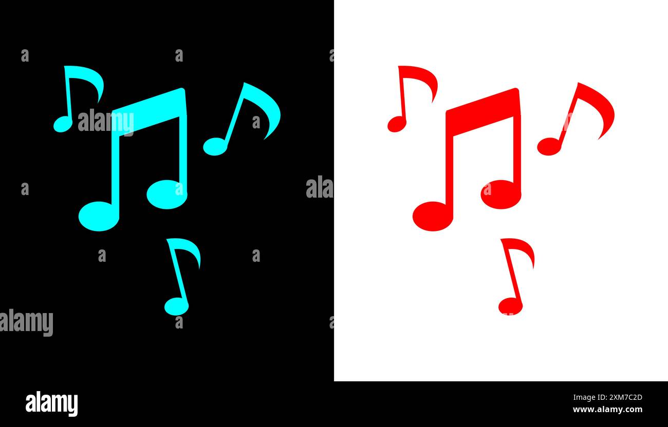 Musical notes icon, melody icon, tune icon song symbol illustration ...