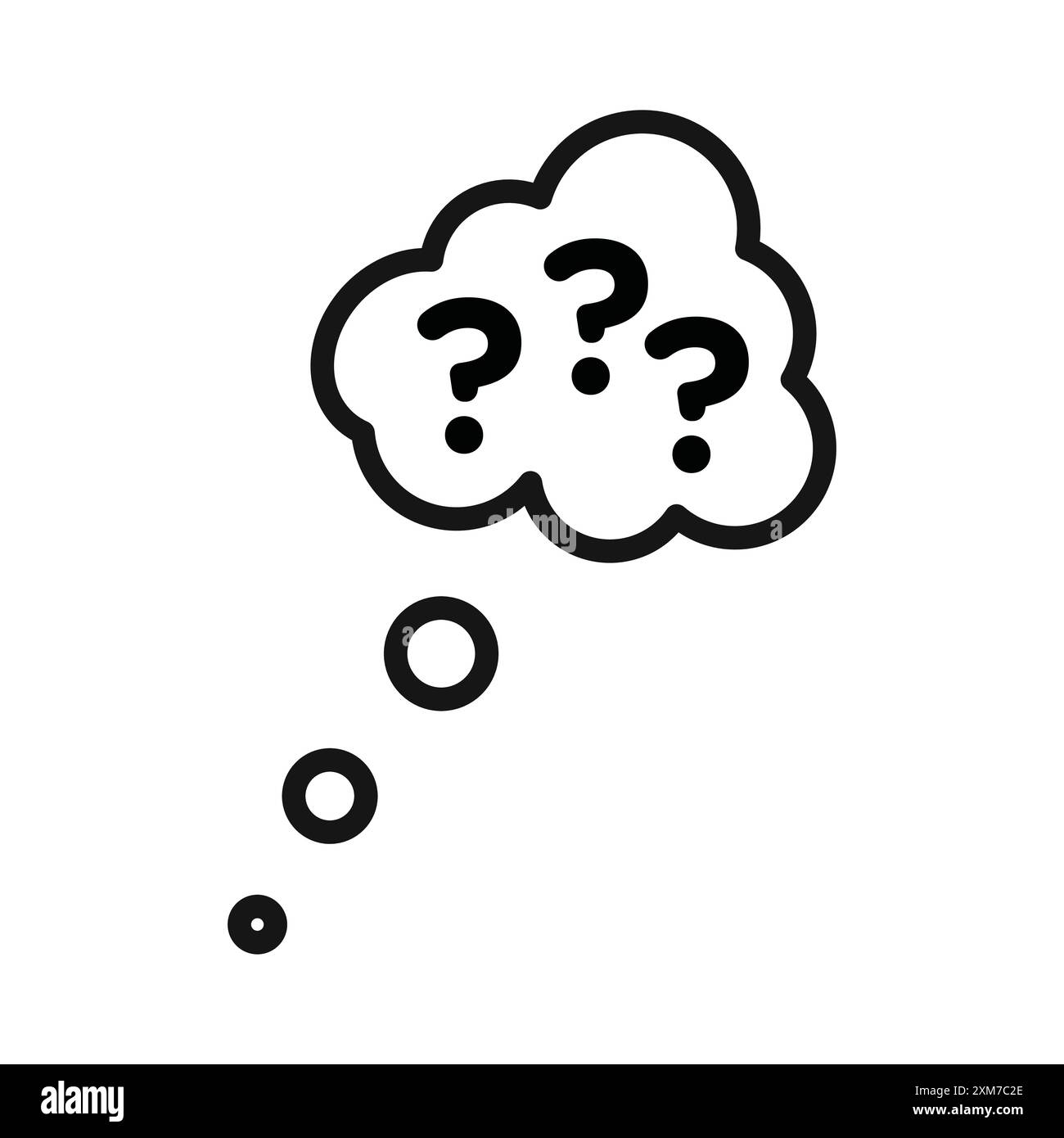Thinking icon Black line art vector in black and white outline set ...