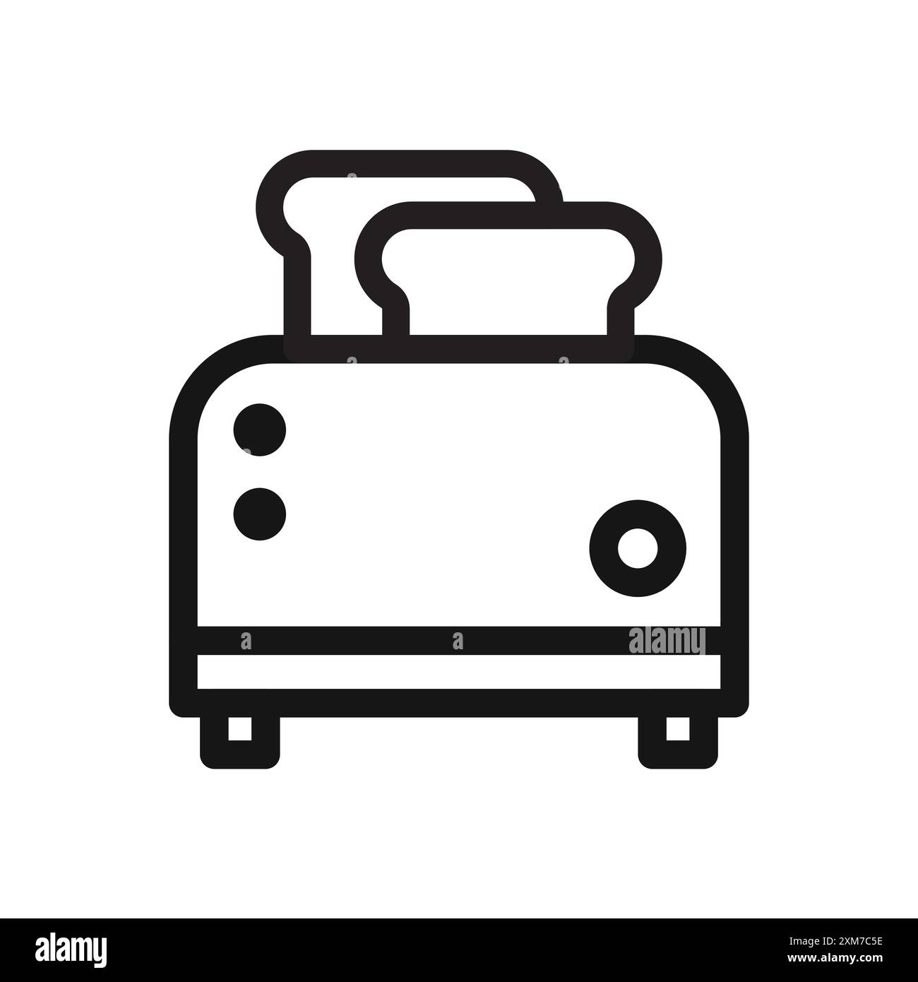 toaster icon Black line art vector in black and white outline set ...