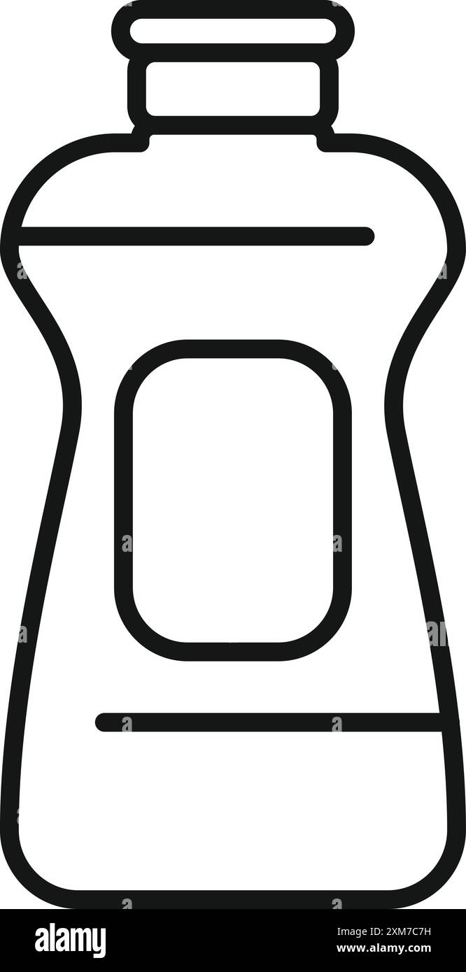 Simple line drawing of a plastic bottle with blank label, perfect for ...