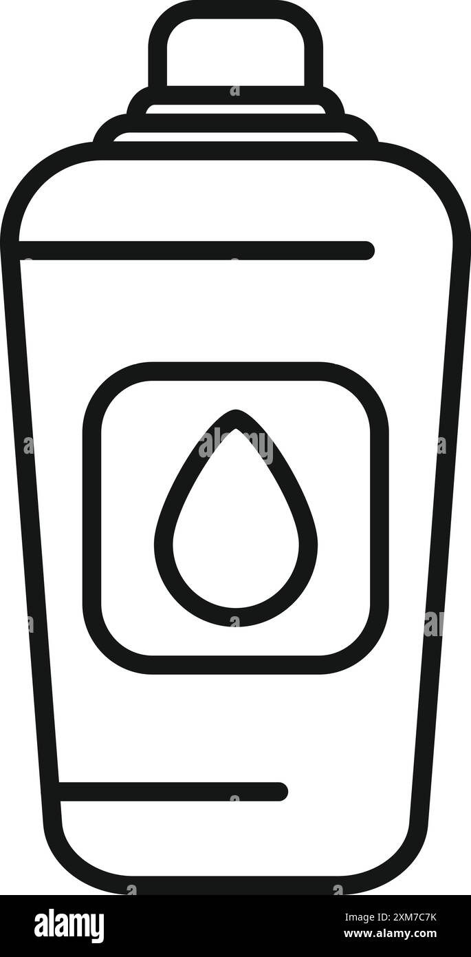 Line drawing of a bottle of liquid soap for hand washing and hygiene ...