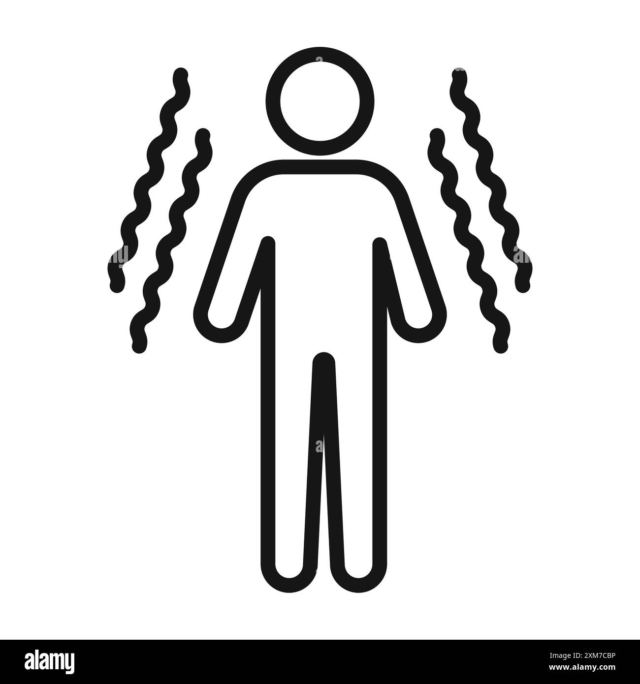 Trembling icon Black line art vector in black and white outline set collection sign Stock Vector ...
