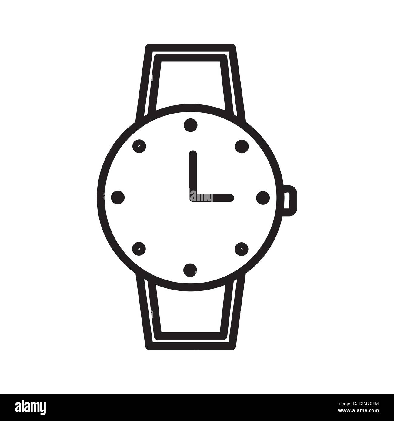 Wristwatch icon Black line art vector in black and white outline set ...
