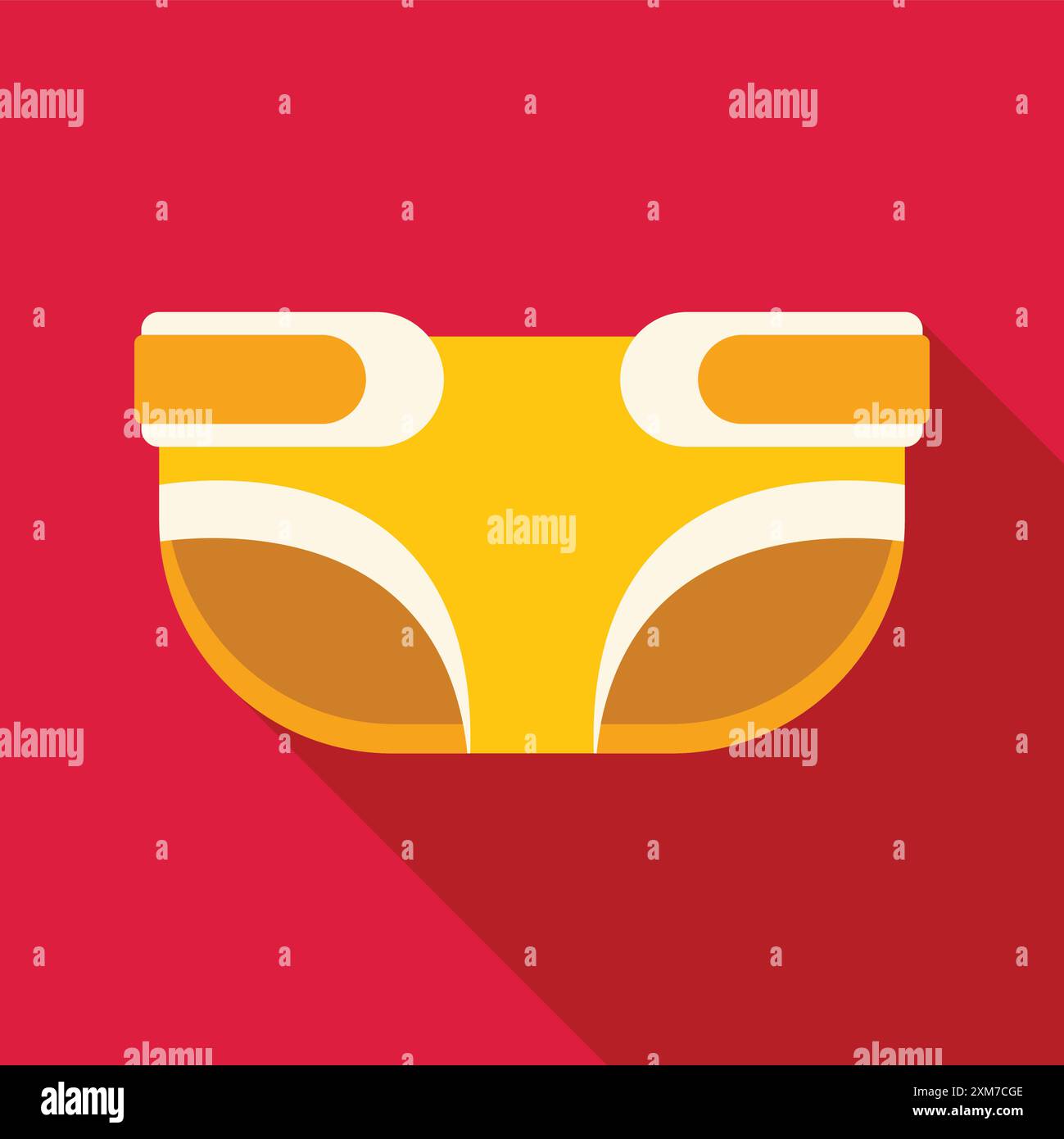 Yellow baby diaper with fasteners, childcare and baby hygiene concept ...