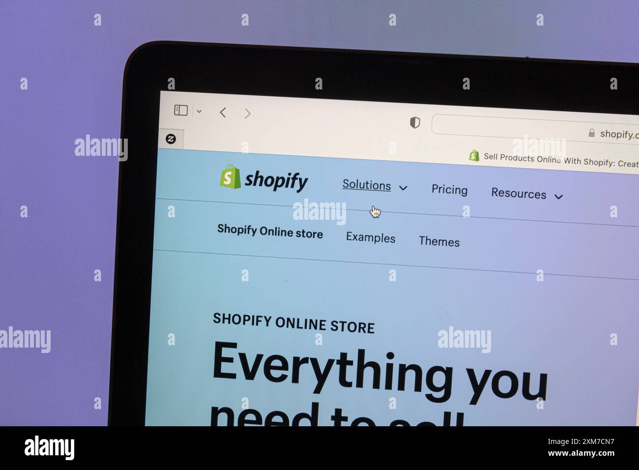 Ostersund, Sweden - Aug 9, 2023: Shopify webpage. Shopify is the name of its proprietary e ...