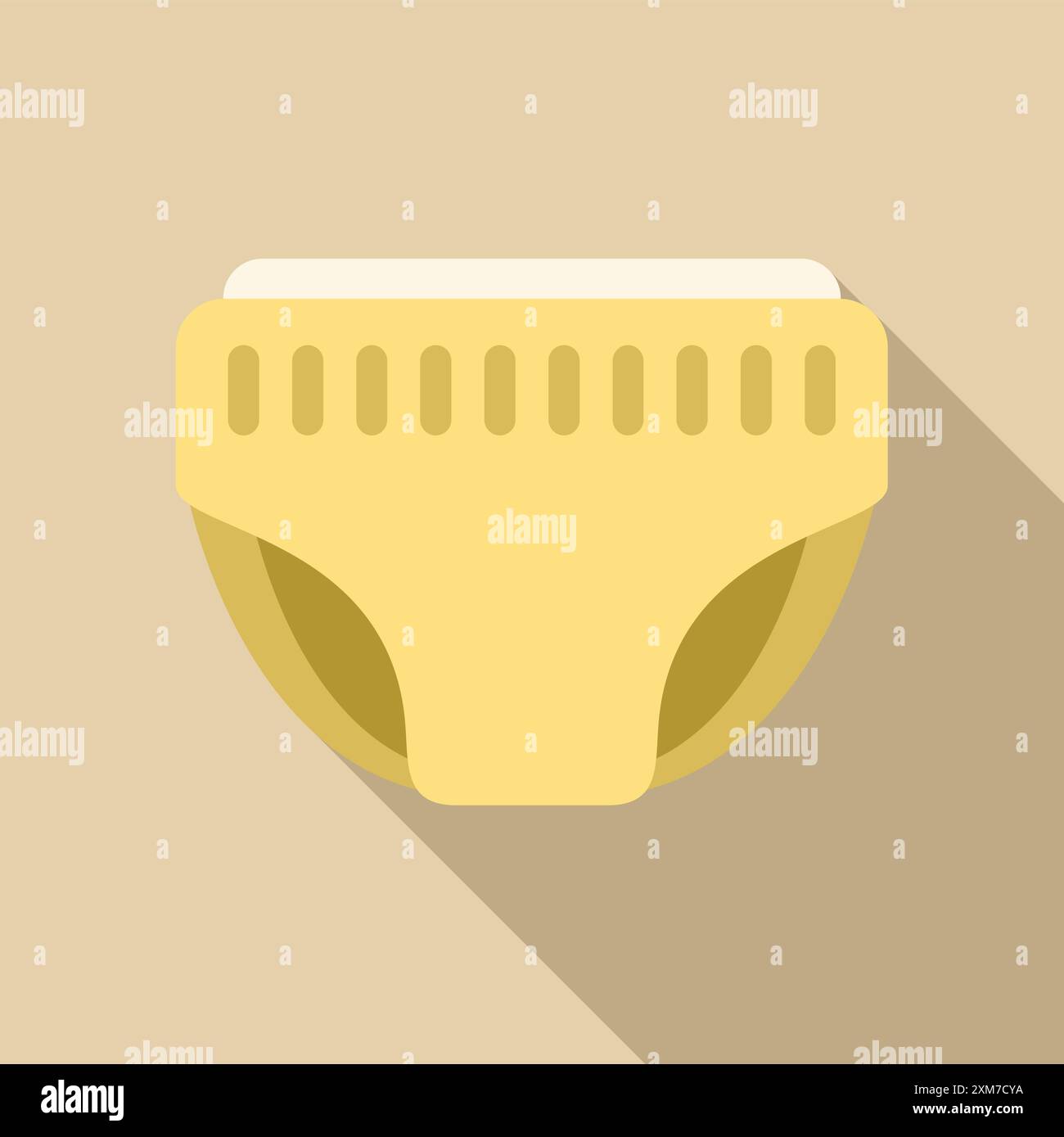 Single yellow baby diaper with fastening elements, childcare and ...