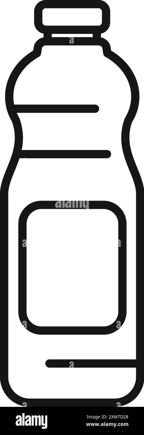 Simple line drawing of a plastic bottle with blank label, perfect for ...