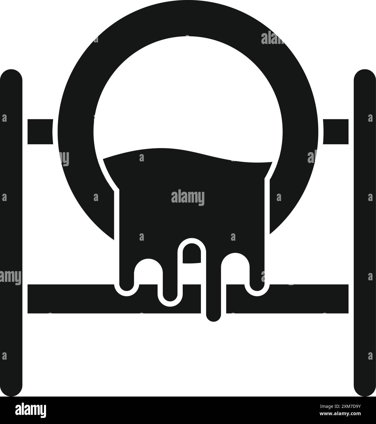 Concrete mixer is rotating and pouring out fresh cement, ready to be ...