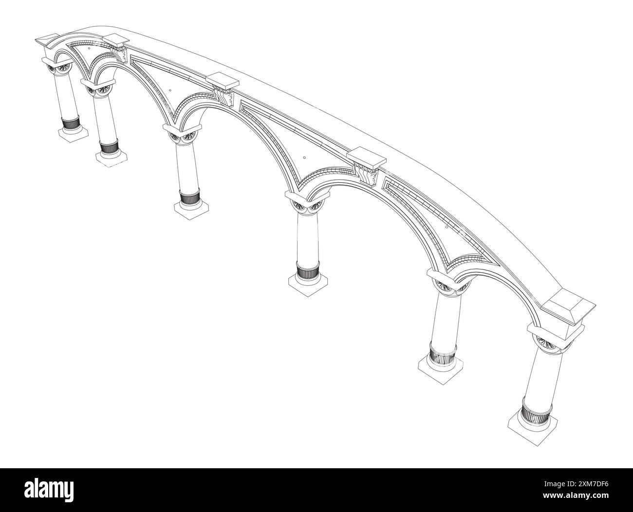 Contouring coloring of classical arch. Classic antique portal with ...