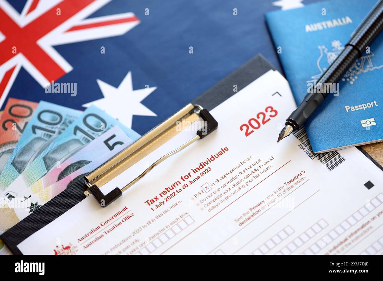 KYIV, UKRAINE - JULY 10, 2024 Australian Tax Return for individuals ...