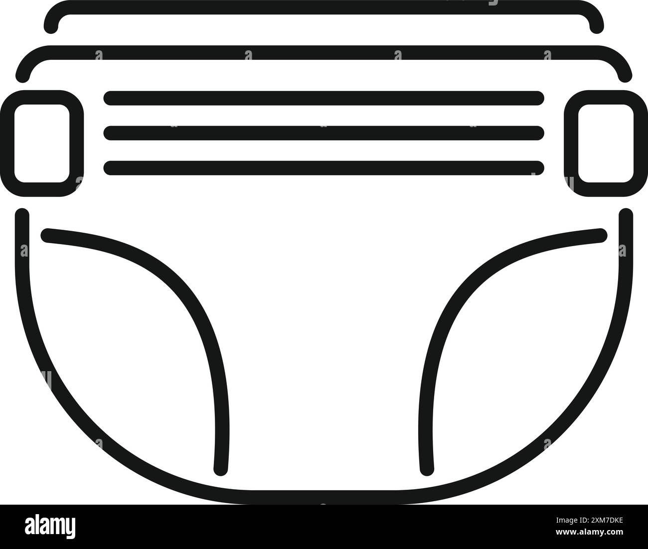 Black outline icon of a baby diaper, symbolizing childcare, hygiene ...