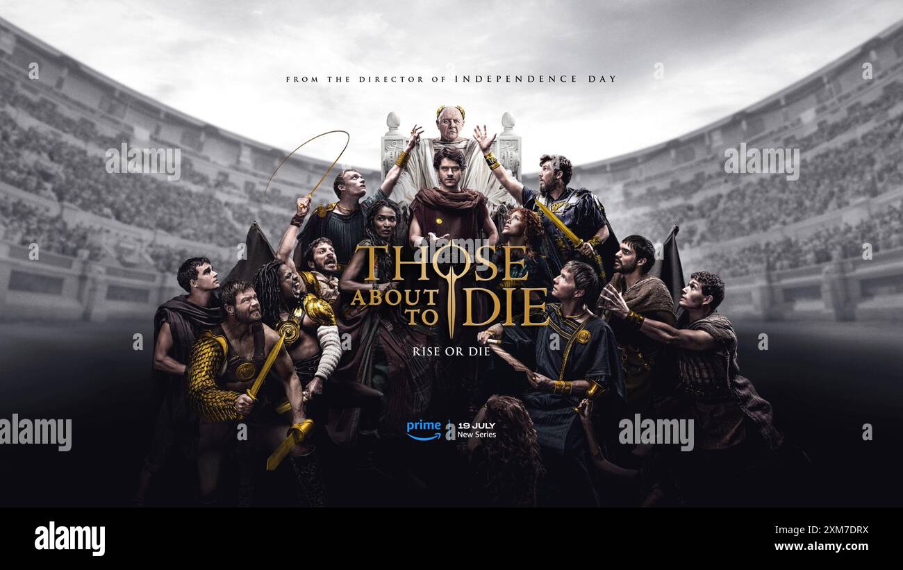 Those About to Die poster Anthony Hopkins & Iwan Rheon Stock Photo - Alamy