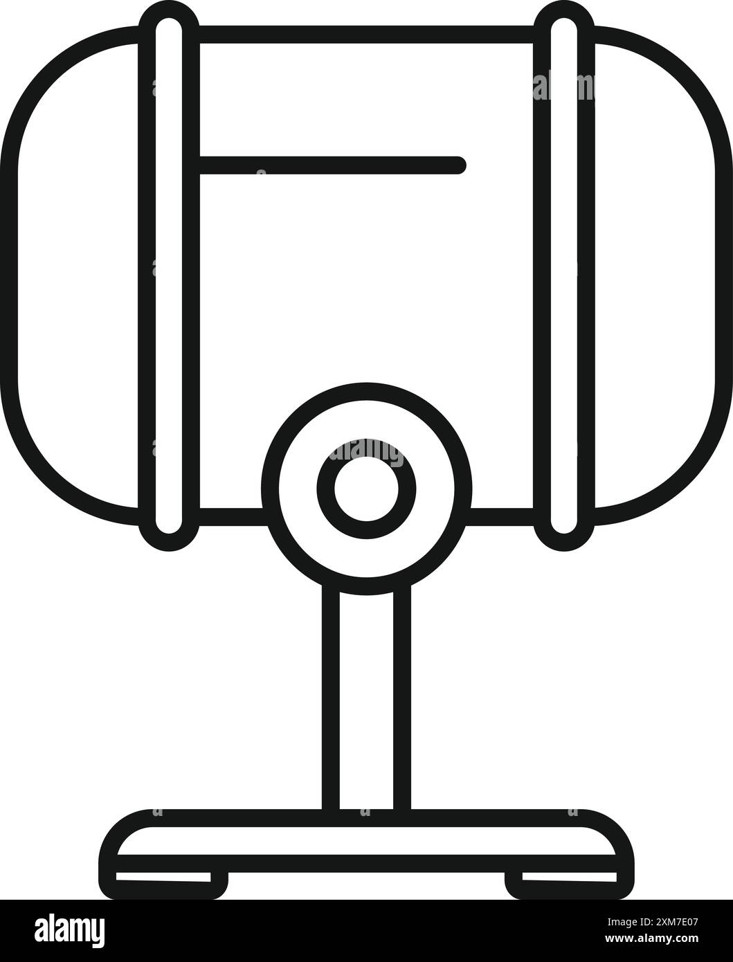 Simple line drawing of a studio condenser microphone on a stand, ideal ...
