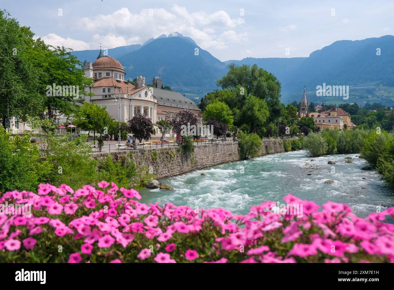 Merano, South Tyrol, Italy - Kurhaus on the River Passer, on the Passer ...