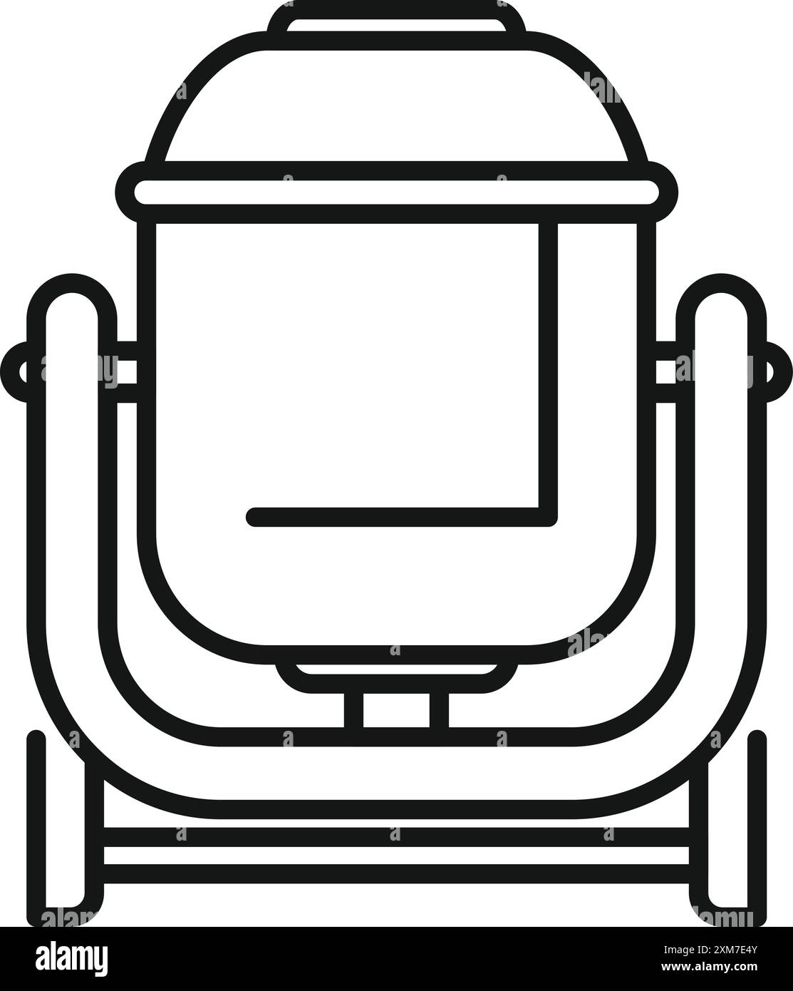 Line drawing of a concrete mixer standing ready for work on a building ...
