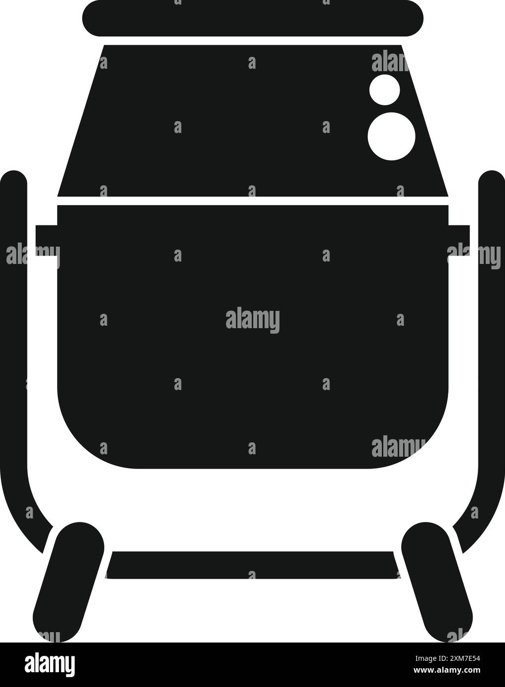 Black silhouette icon of a concrete mixer rotating drum for ...