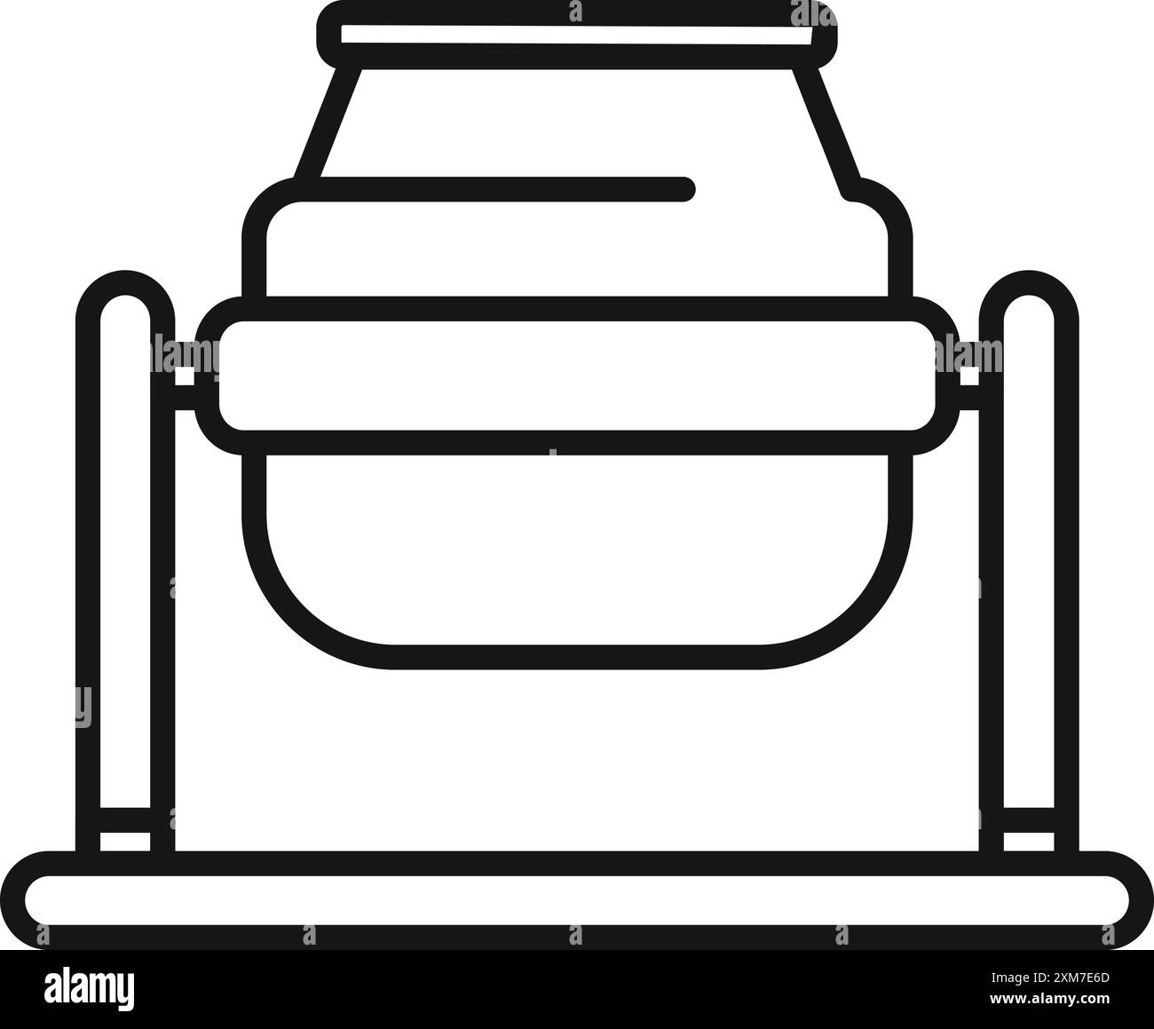 Simple line icon of a concrete mixer, essential equipment for mixing ...