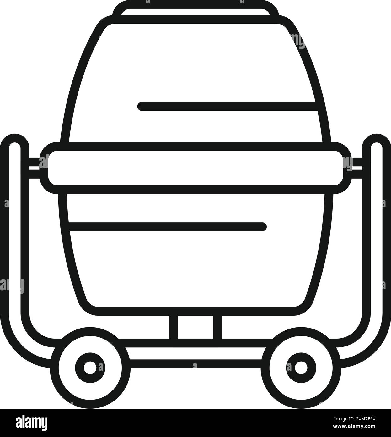 Concrete mixer machine is mixing cement for a construction site Stock ...