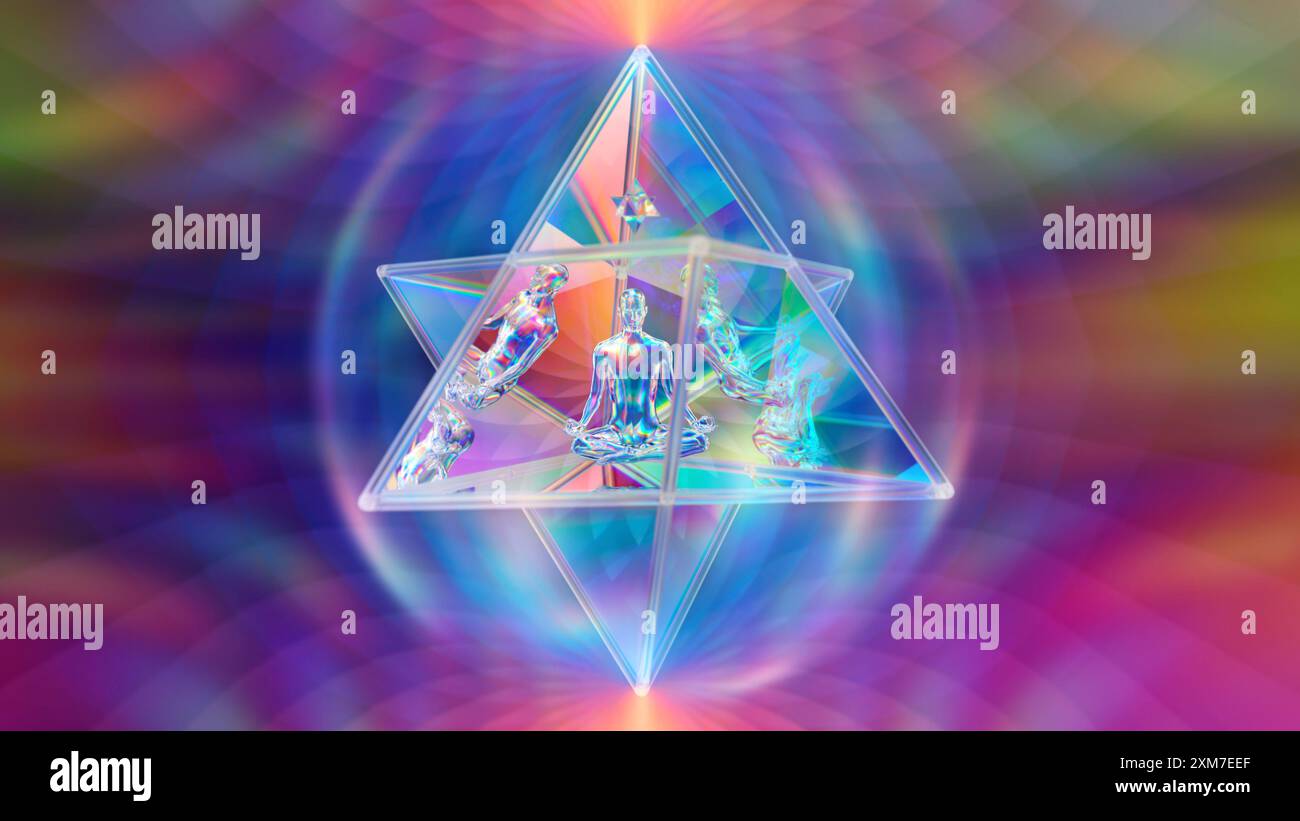 3d illustration of a meditative astral journey on an object from the ...