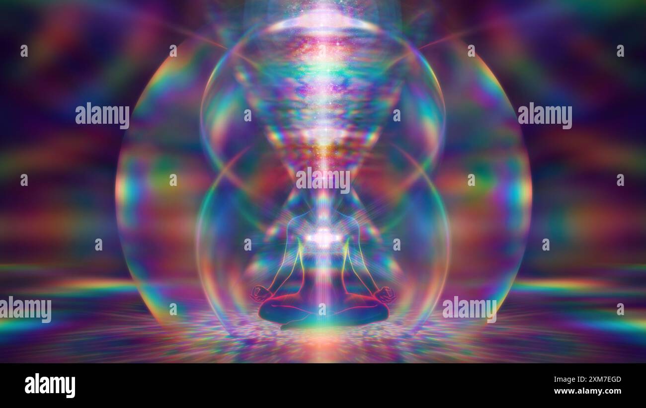 3d illustration of the opening of the astral portal in meditation Stock ...