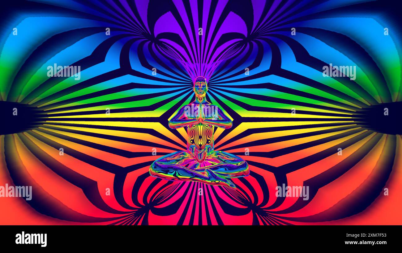 3d illustration layers of light part to reveal new levels of self ...