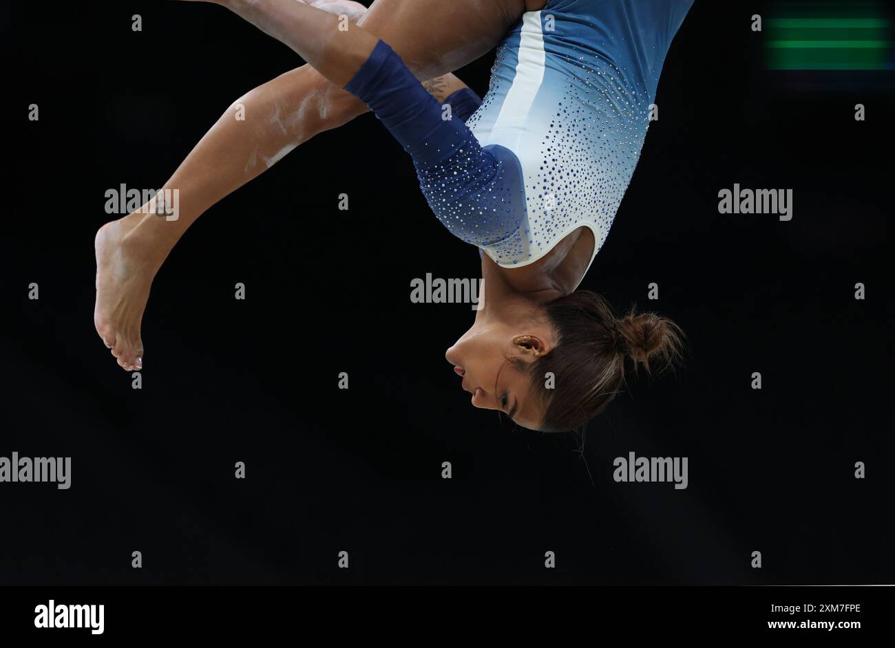 Marine Boyer of France practices on the balance beam during a ...