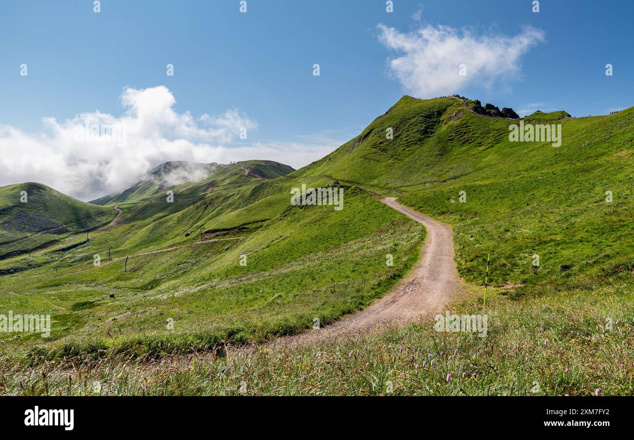 Natural path leading to the Puy de Sancy, highest mountain in the ...