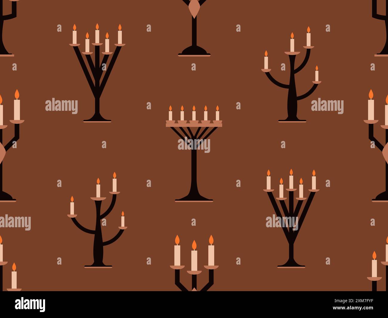 Seamless pattern with candlesticks in a minimalist style. Candlestick ...