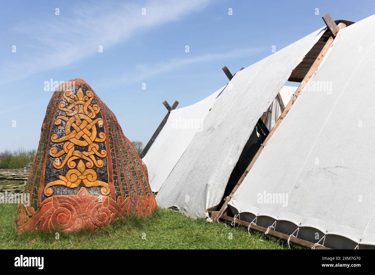 Runestone in the town of Ribe which is the oldest extant town in ...