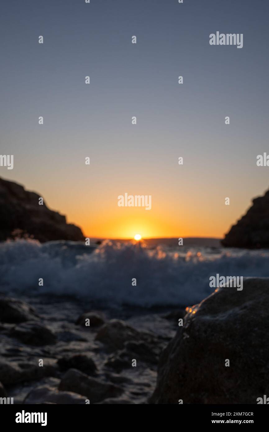 Sunset in Crete, Greece. Landscape Stock Photo - Alamy