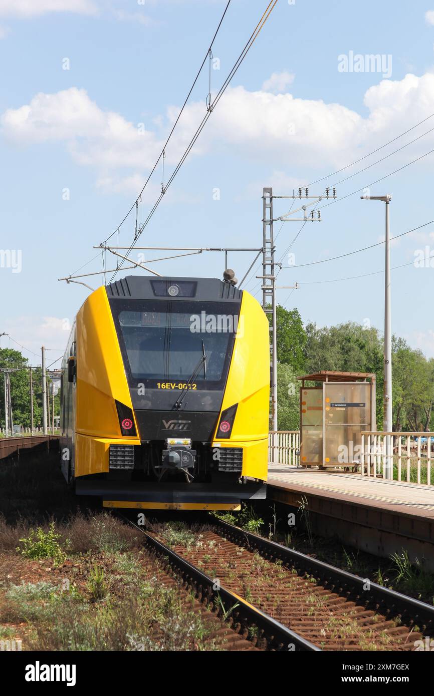 Latvian train at Majori station connecting Riga to Jurmala Stock Photo ...
