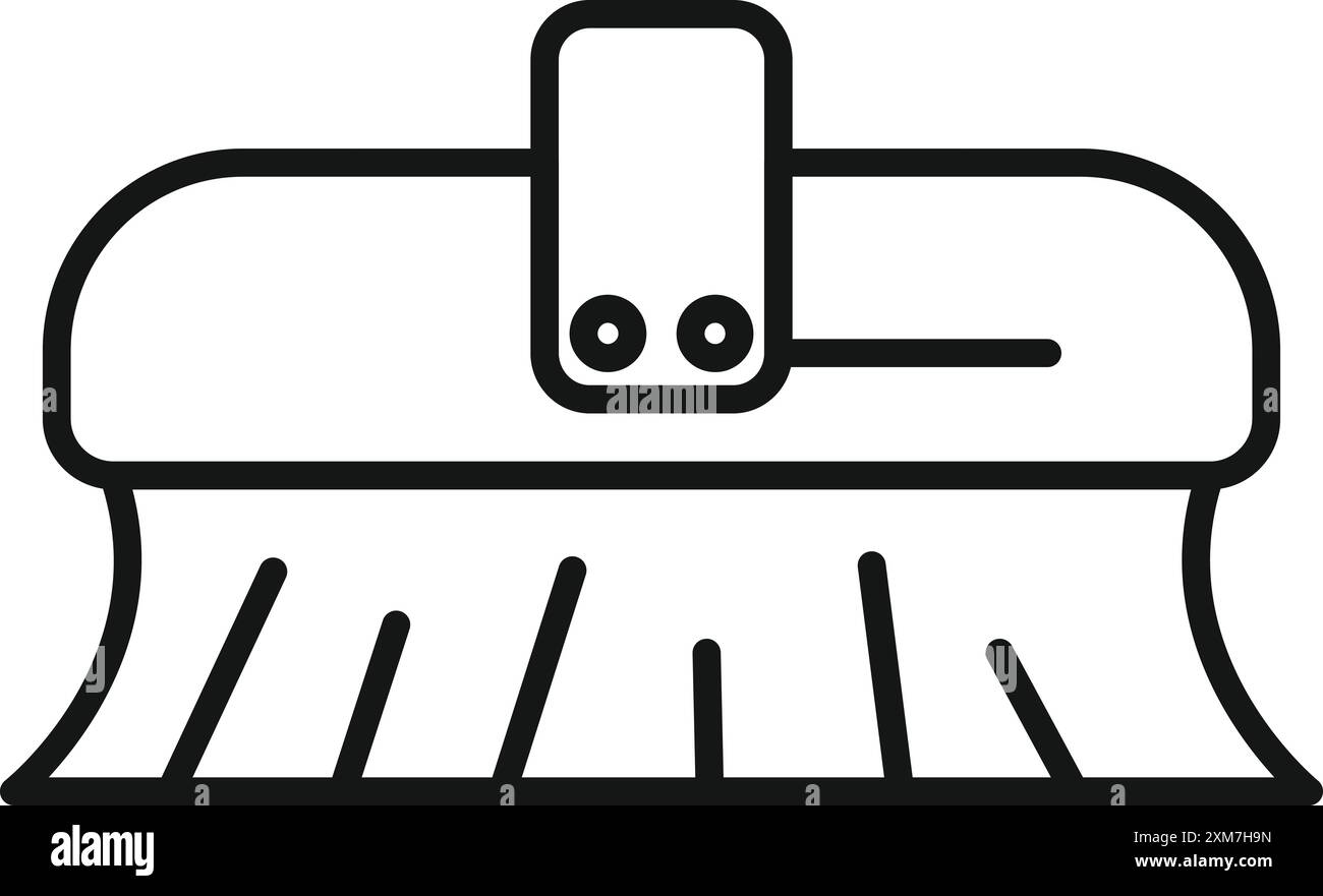 Cleaning brush scrubbing dirt away with bristles showing, a tool for ...