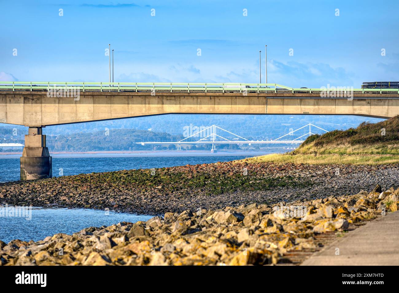 M4 2nd Severn crossing bridge (Prince of Wales bridge) with the M48 ...