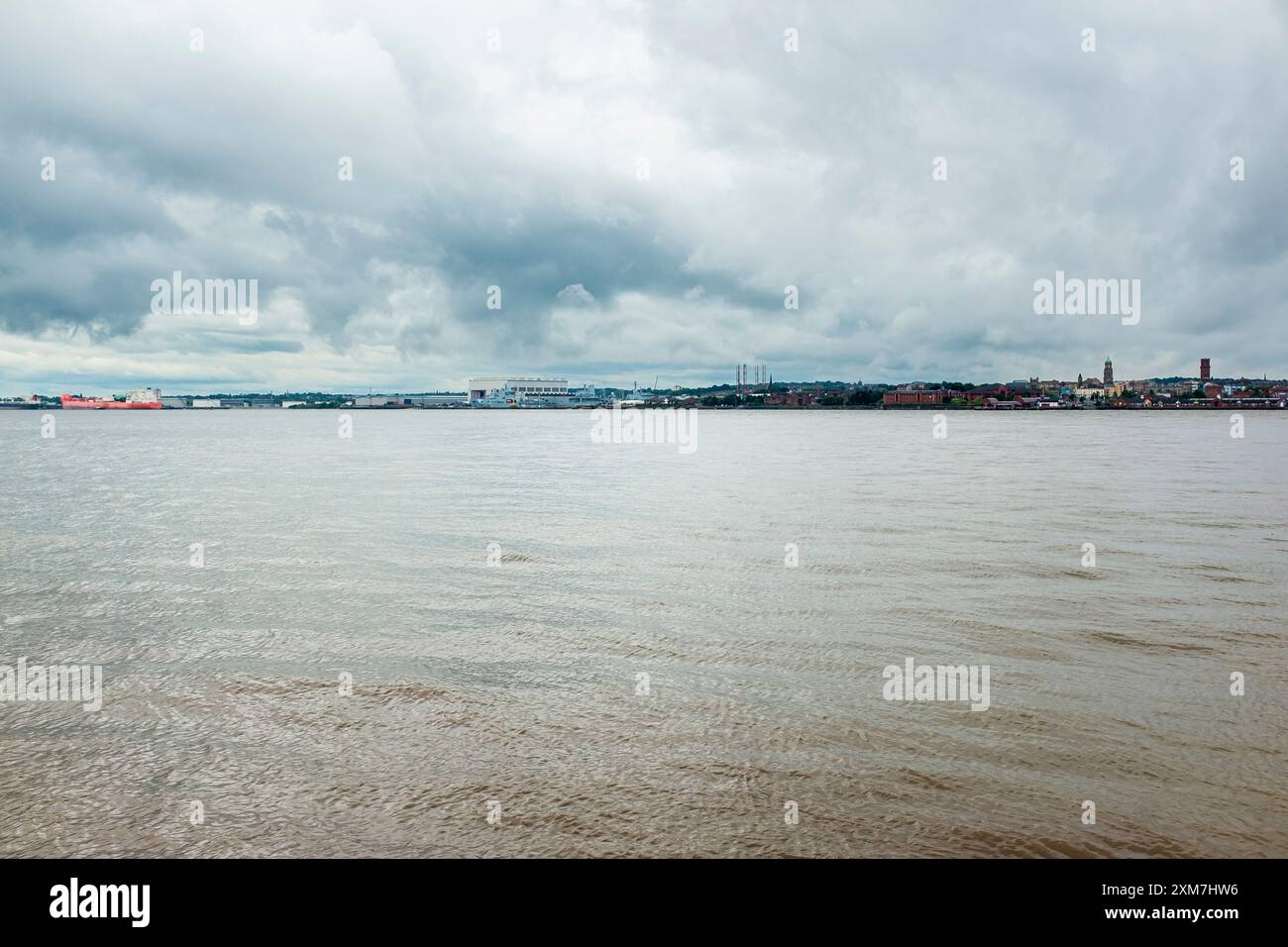 The iconic River Mersey with Birkenhead in the background Stock Photo ...